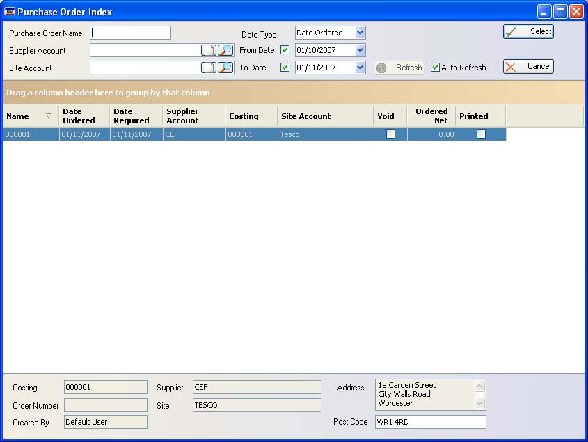 Cypher1 Purchase Order Processing Software