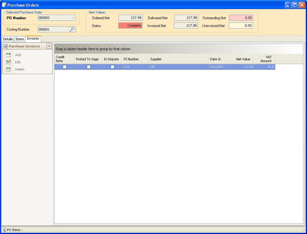 Cypher1 Purchase Order Processing Software